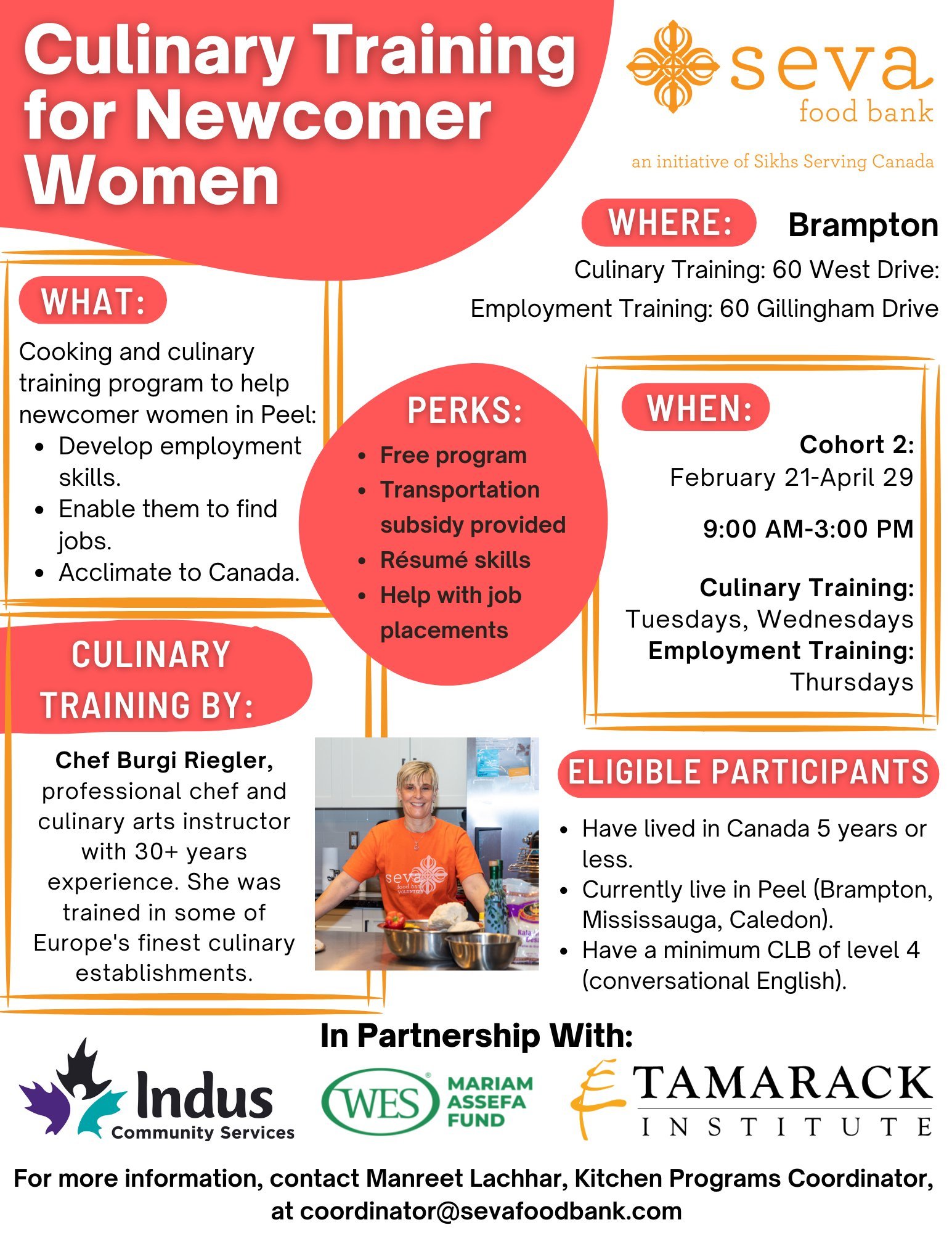 Newcomer women gaining culinary training and job readiness